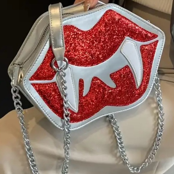 Bags | Halloween Sale Novelty Gothic Vampire Lip Teeth Crossbody ...